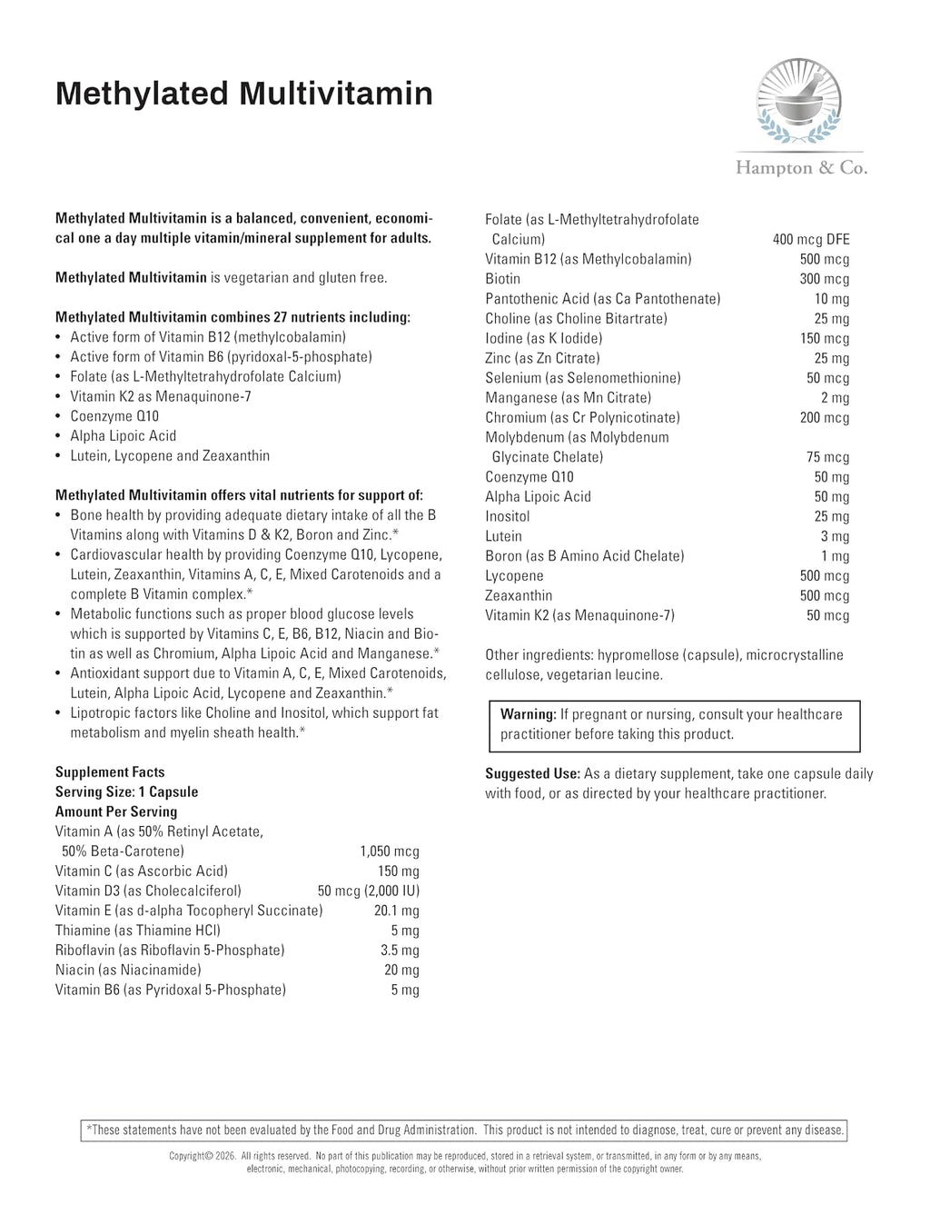 Complete multivitamin for overall wellness