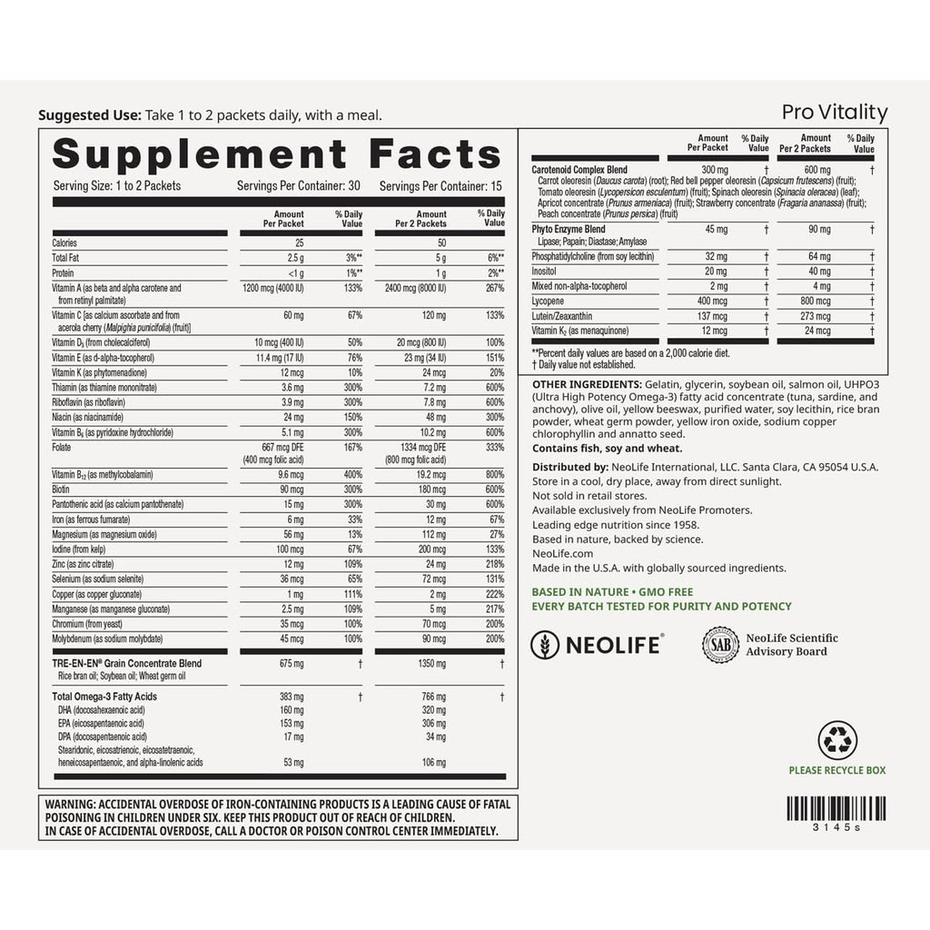 Complete nutrition in convenient packets