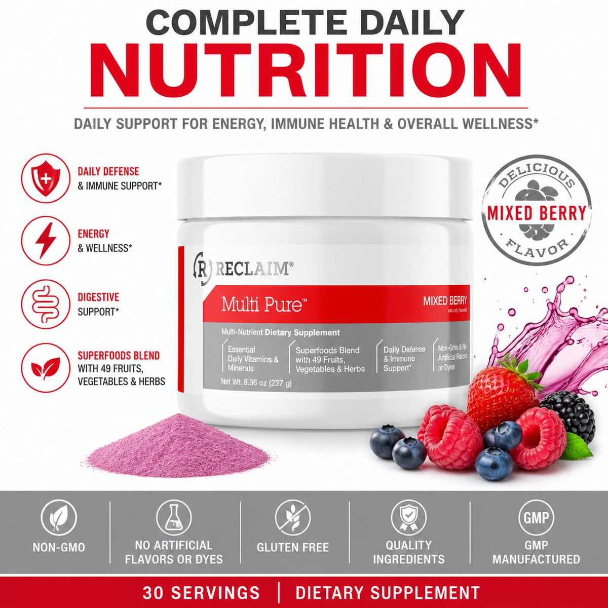 Complete Nutrition Reclaim multivitamin for active lifestyles