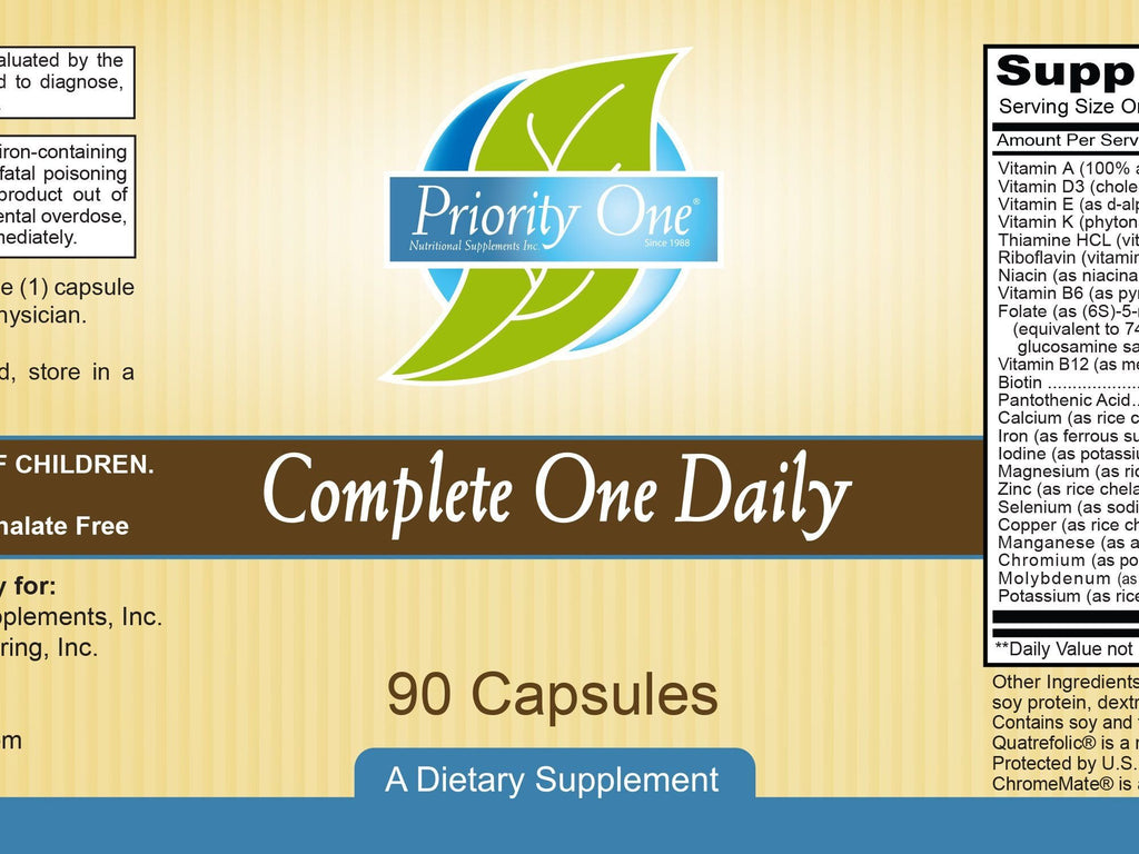 Complete one daily vitamin supplement