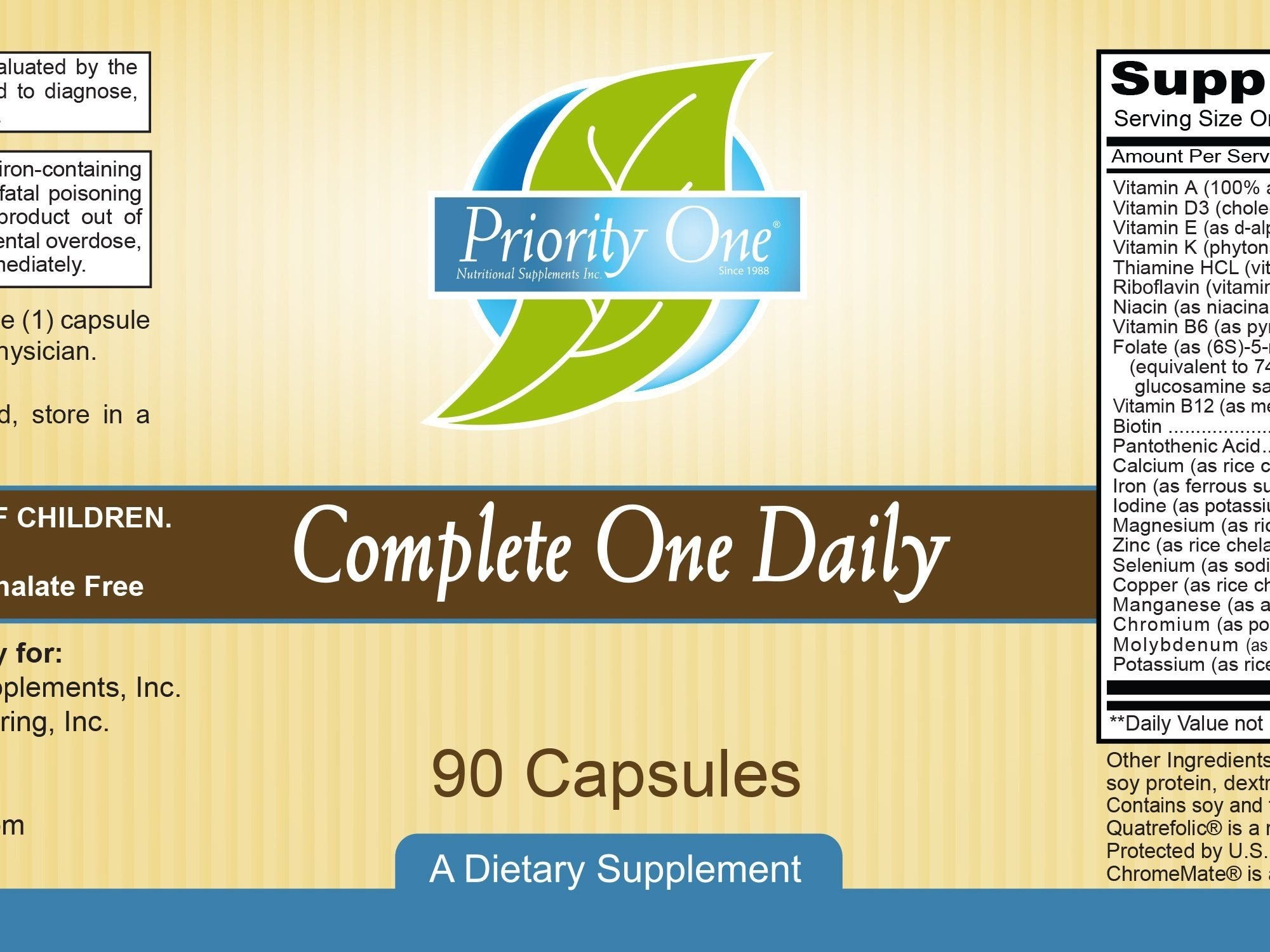 Complete one daily vitamin supplement