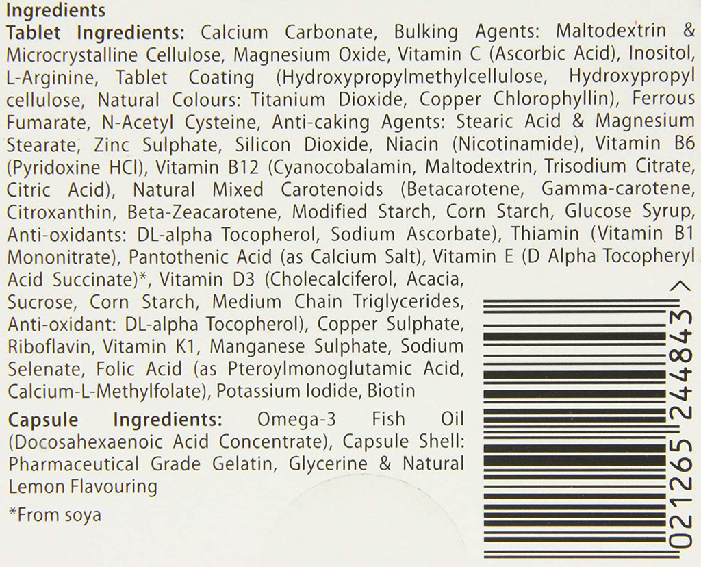 Complete prenatal vitamin supplement for women