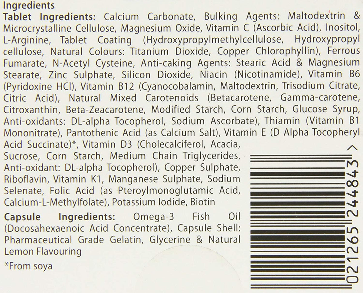 Complete prenatal vitamin supplement for women