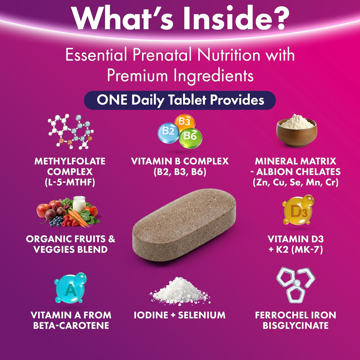 complete prenatal vitamins with essential minerals