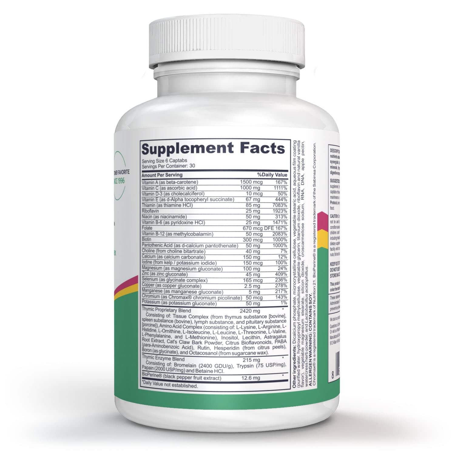 Complete Thymic multivitamin for vitality