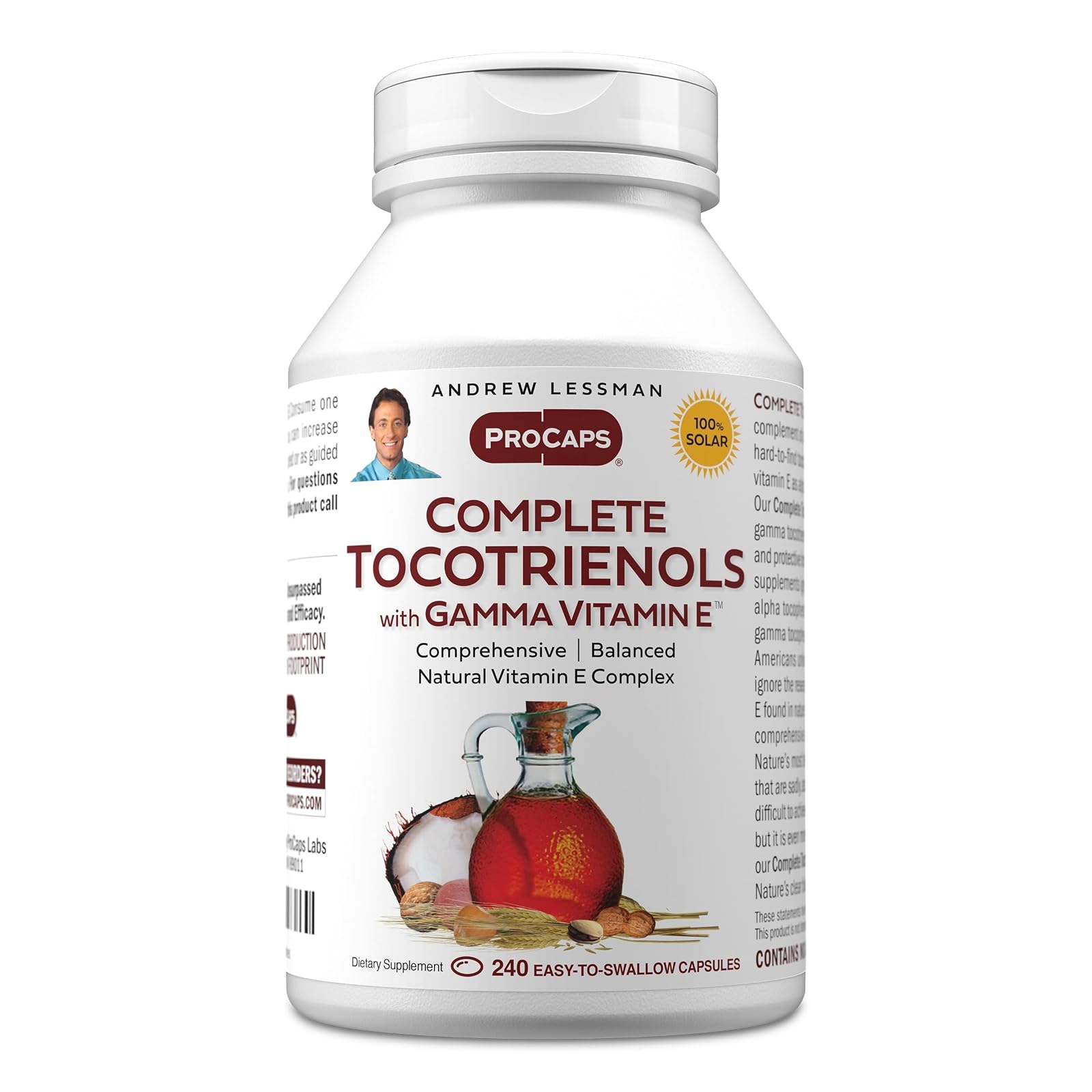 Complete tocotrienols vitamin E softgels