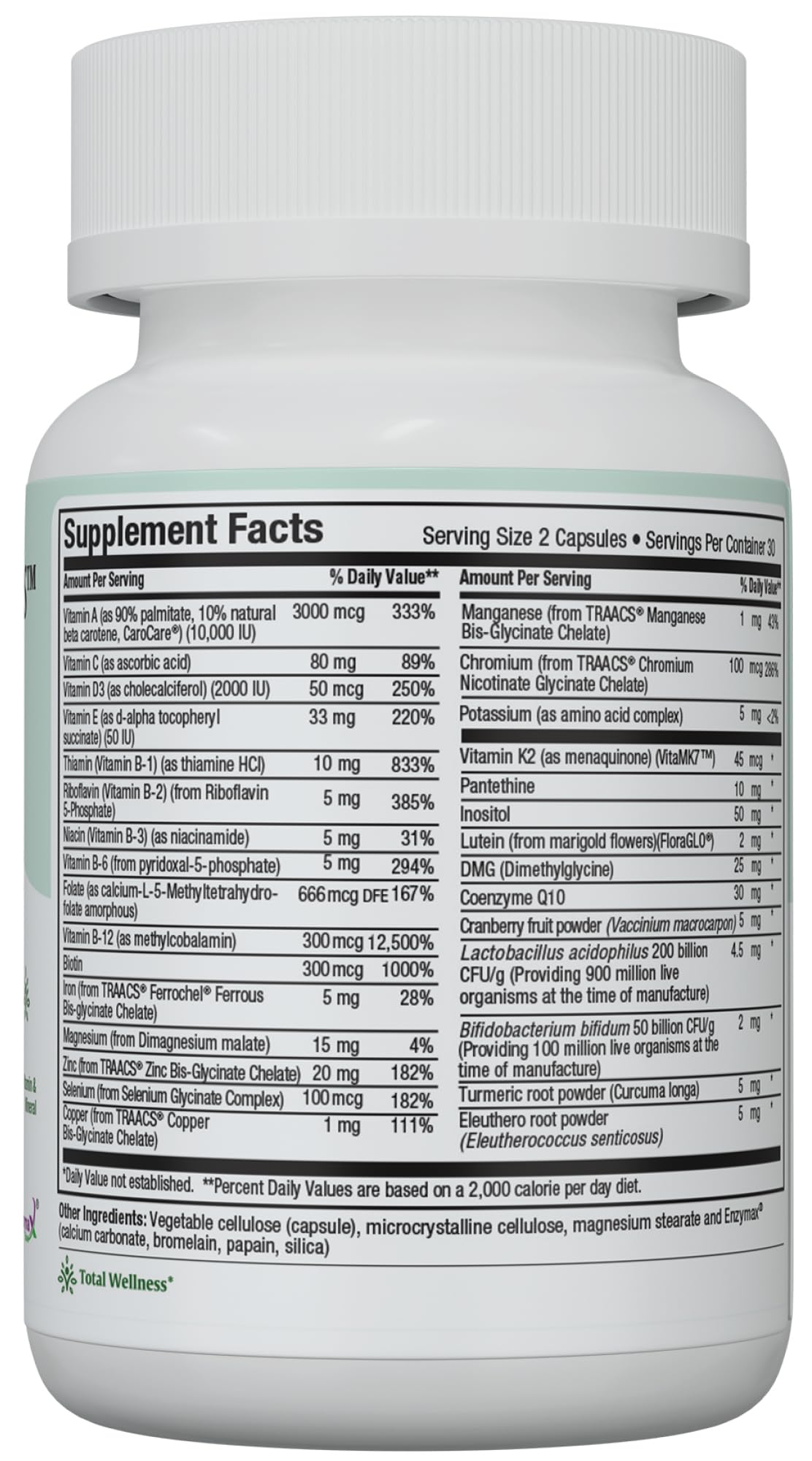 Comprehensive blended vitamin & mineral supplements for men and women