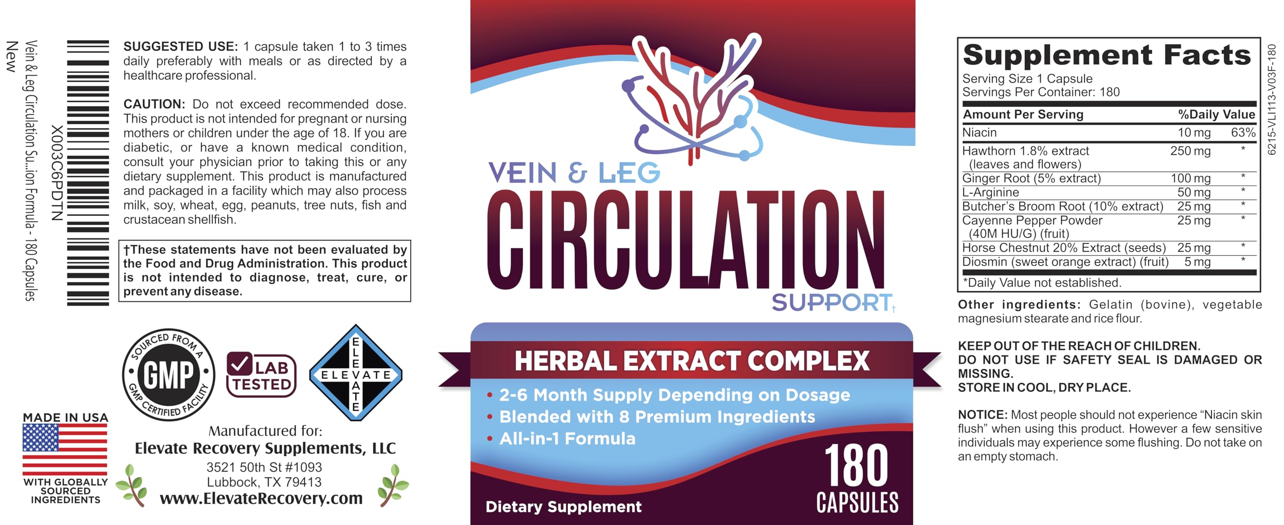 comprehensive formula for vein and leg support