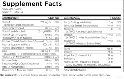 Comprehensive multivitamin for active lifestyles