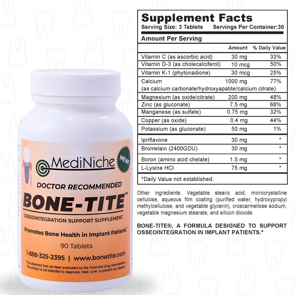 Comprehensive vitamin blend for implants