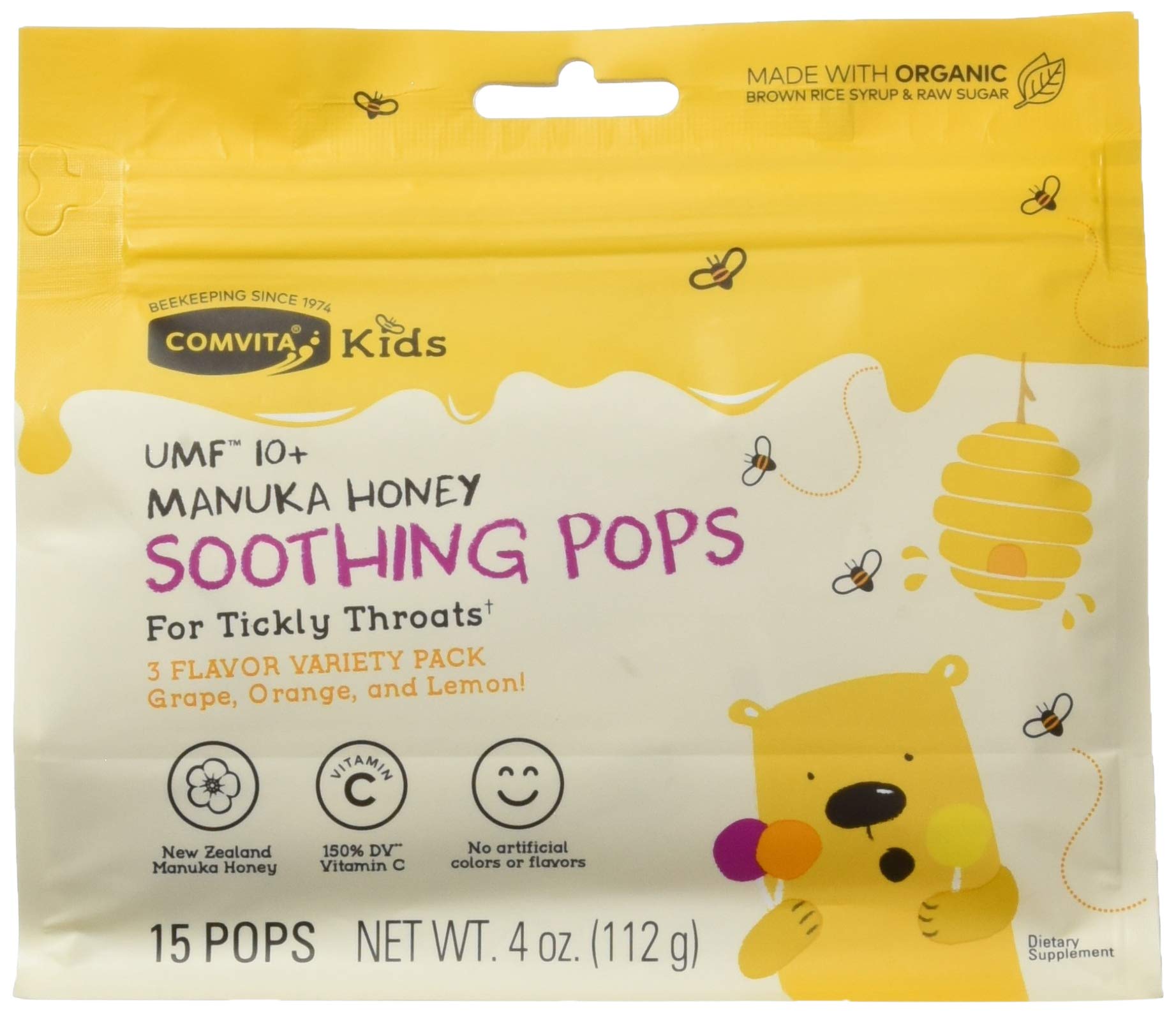 Comvita Kids Soothing Pops grape flavor