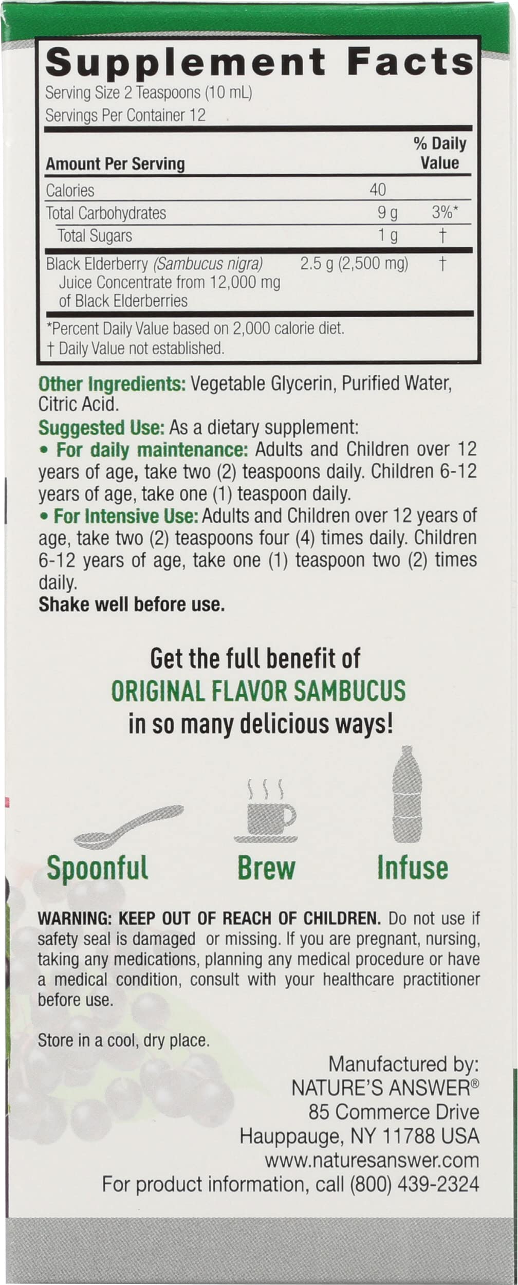 concentrated elderberry syrup for vitality