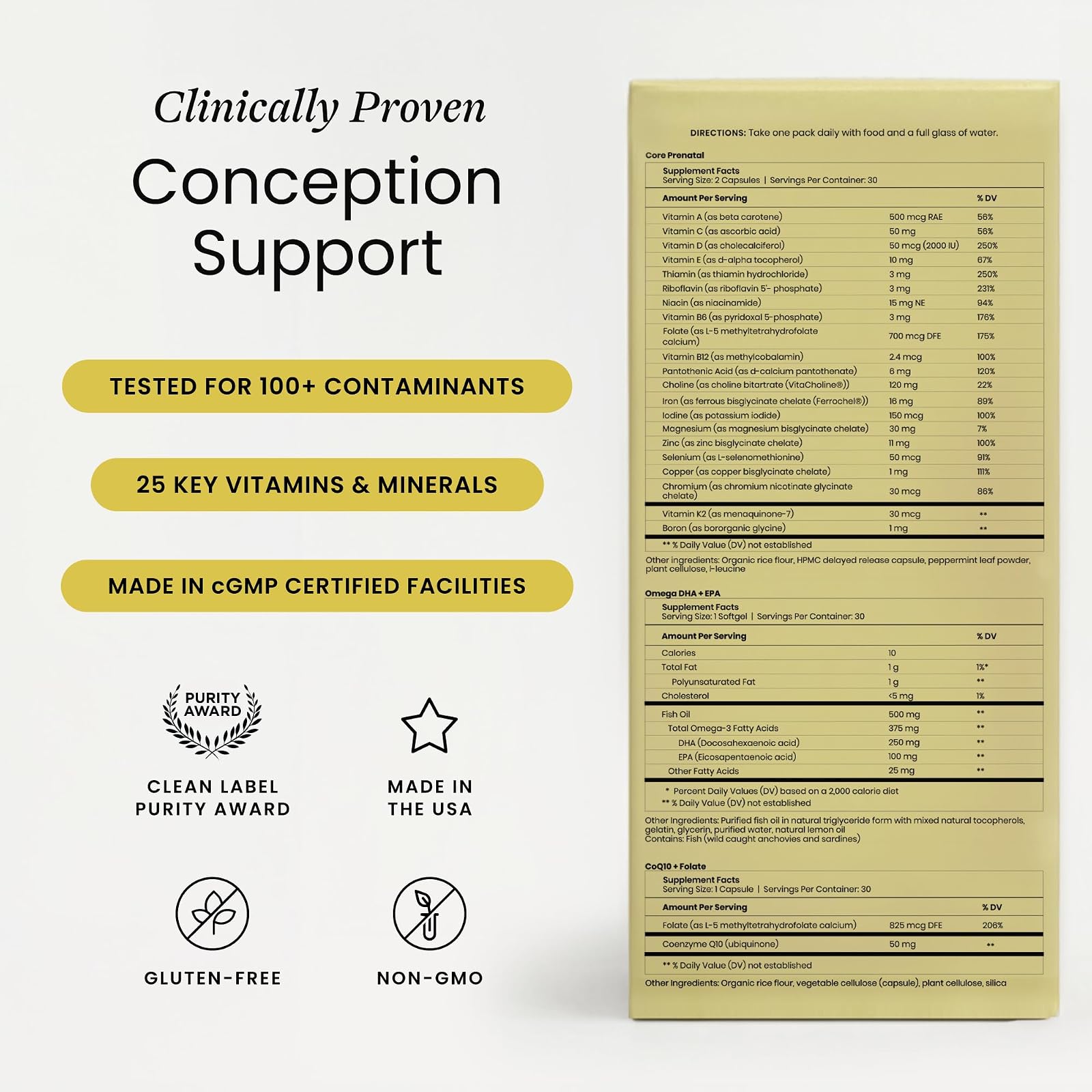Conception prenatal vitamins for women