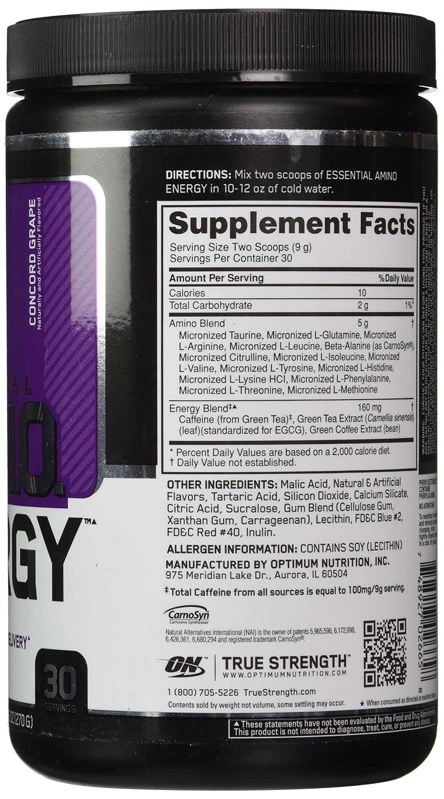Concord grape flavour energy boost
