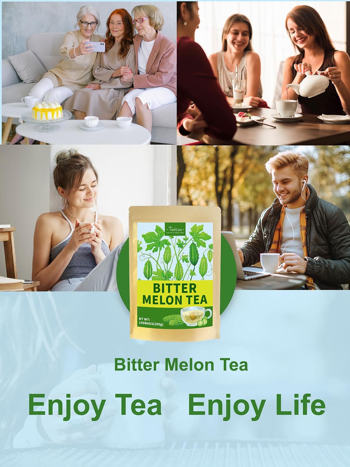Convenient 100 tea bags packaging