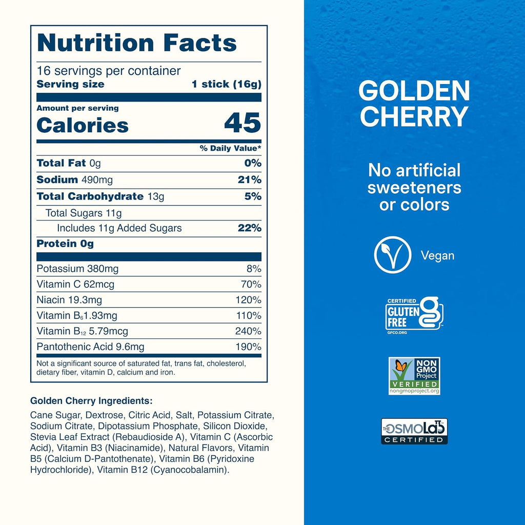 Convenient 16 pack electrolyte powder