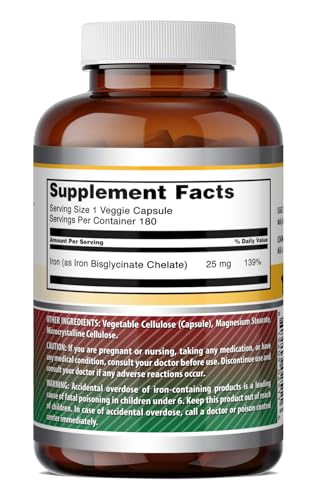 Convenient 180 count iron capsules