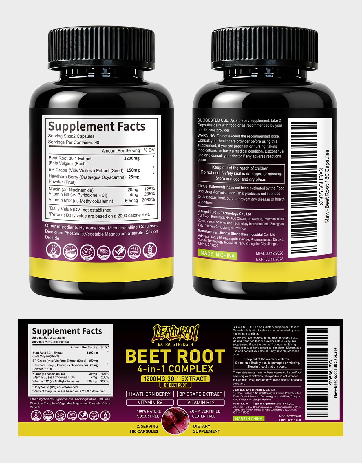 Convenient 180 count pre-workout capsules