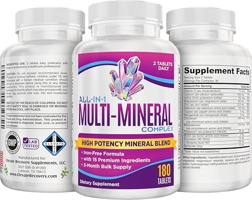 Convenient 180 tablets of multiminerals