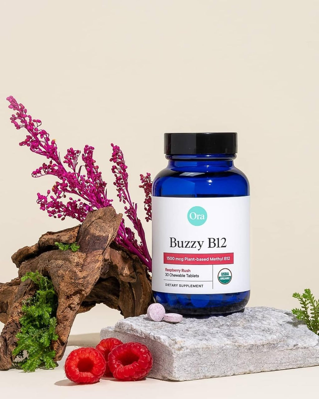 Convenient 30 count vitamin B12 tablets