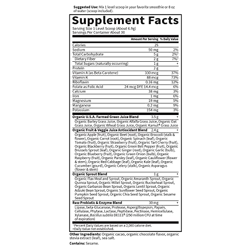 Convenient 30 servings superfood powder