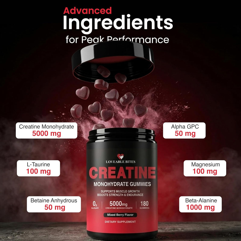 Convenient 5g creatine serving in gummies
