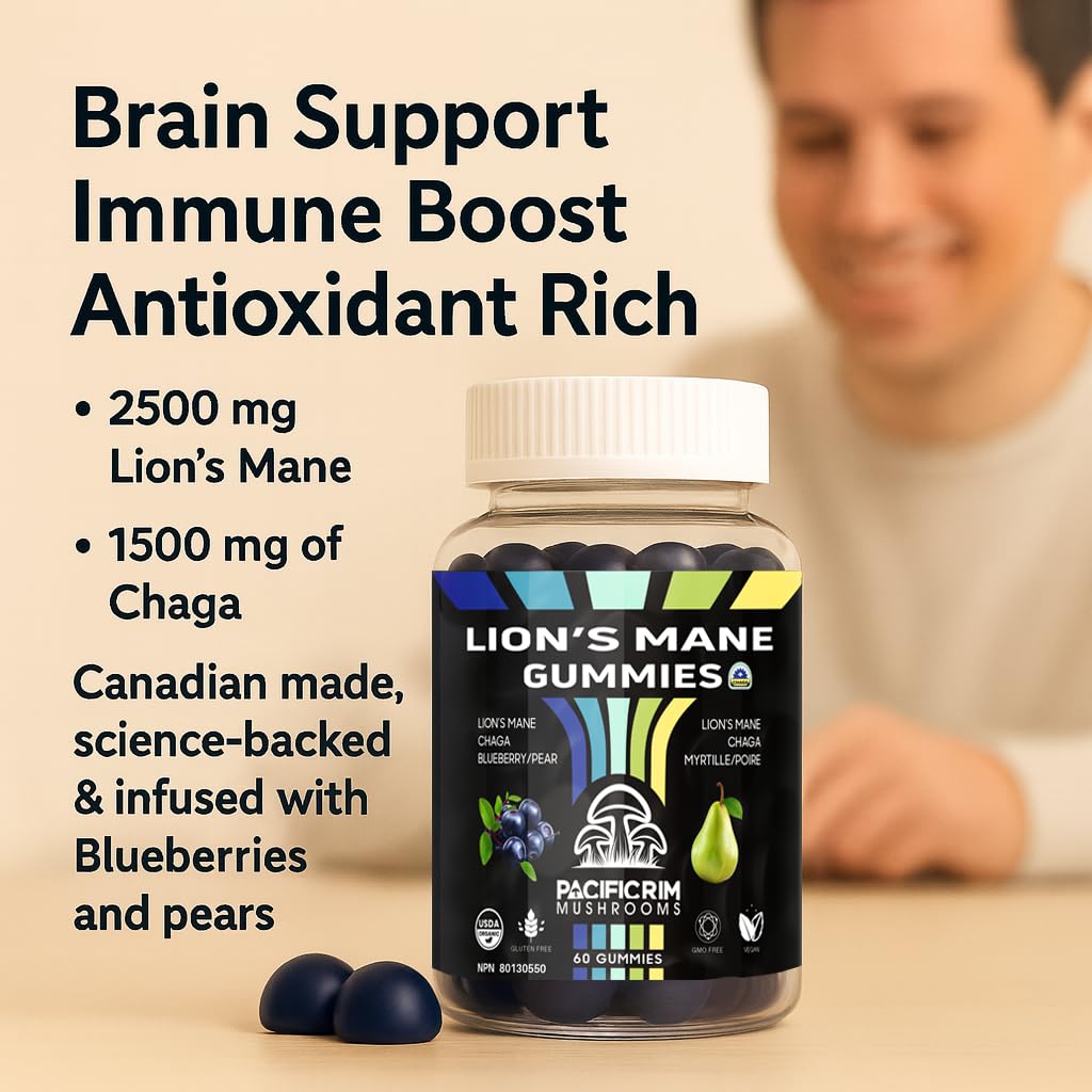 Convenient 60 count mushroom gummy pack