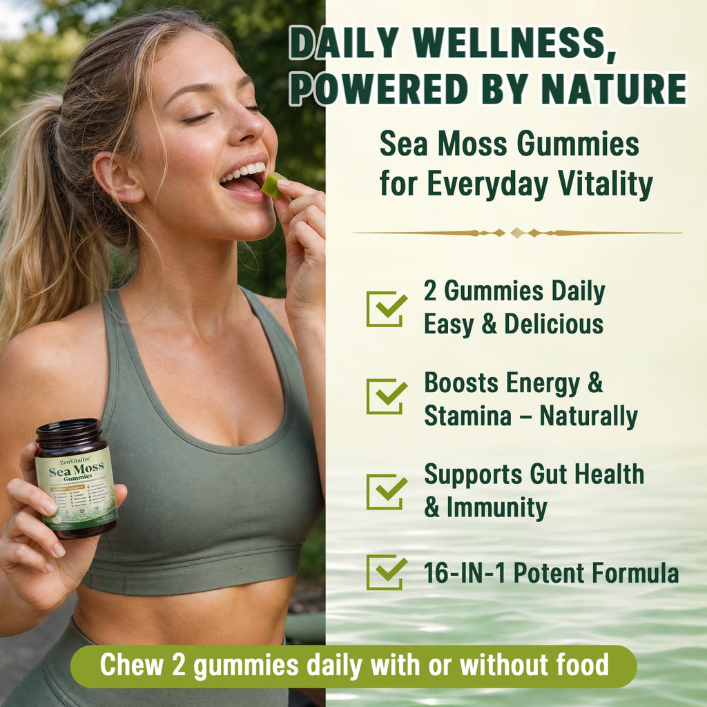 Convenient 60 count sea moss vitamins