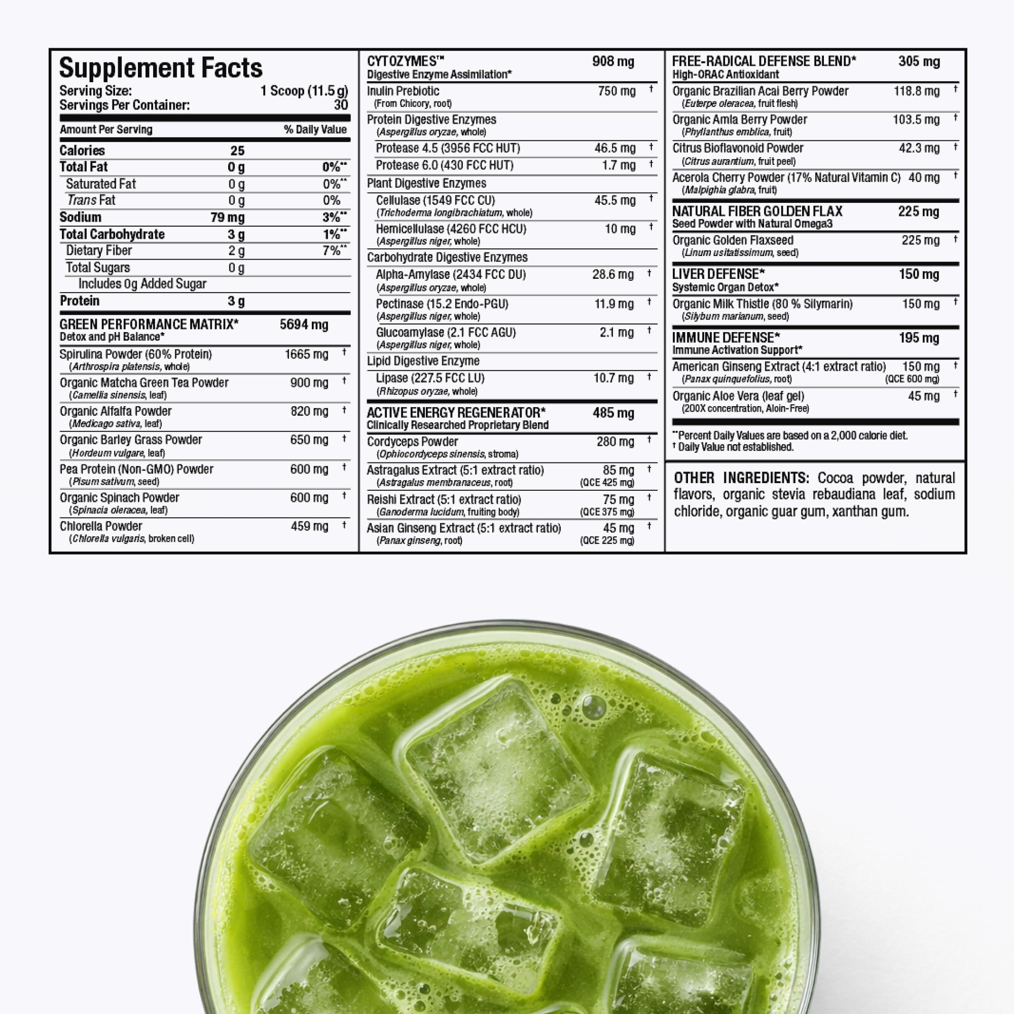 convenient 60 servings of super greens