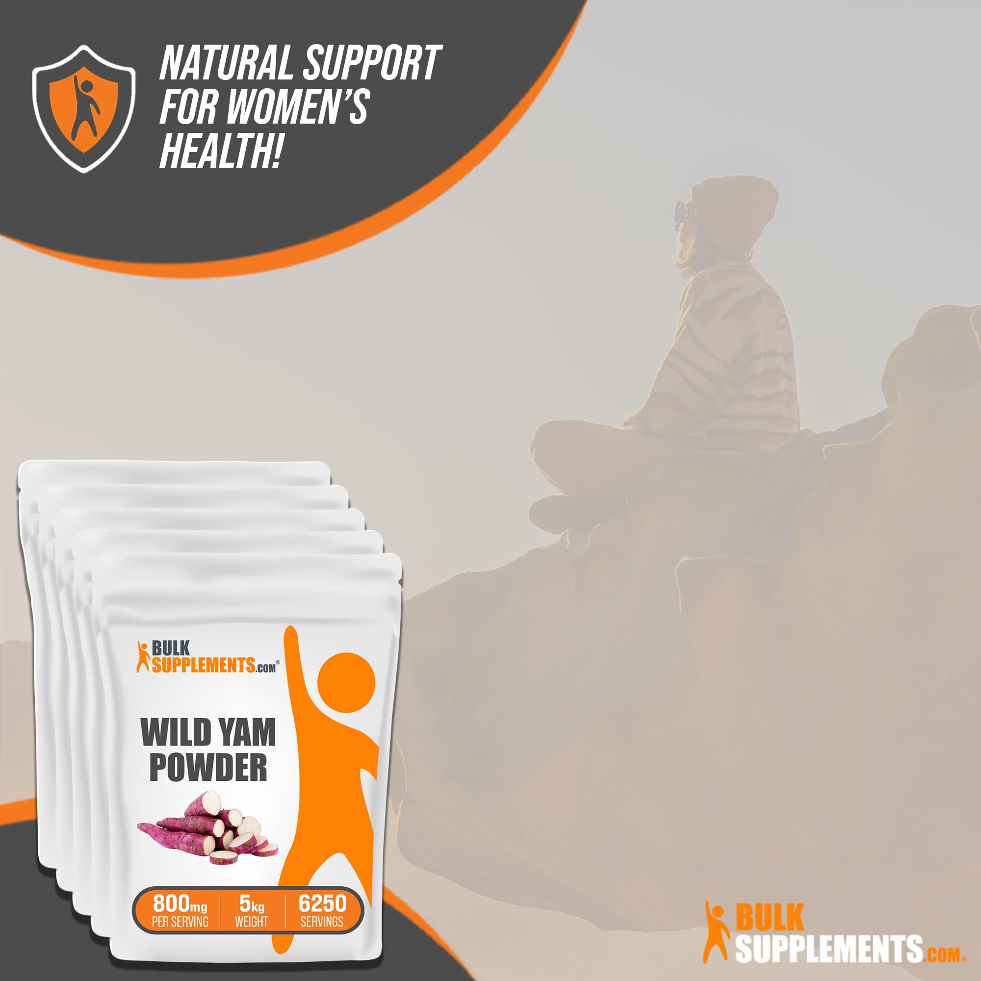 Convenient 800mg serving size of wild yam