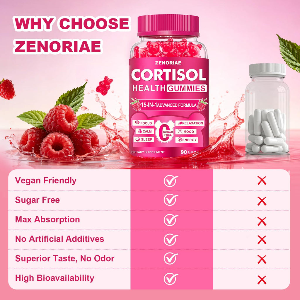 Convenient 90 count cortisol gummies