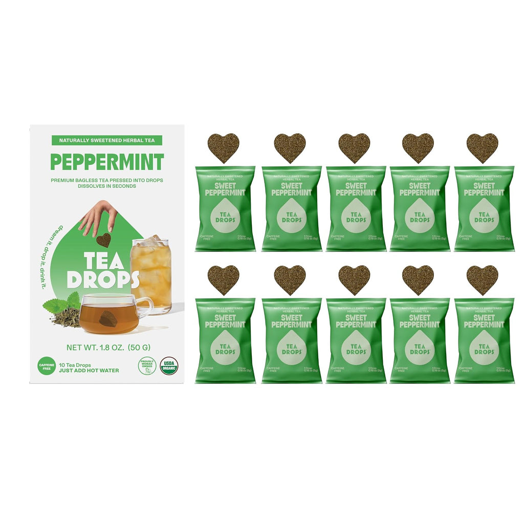 Convenient bagless peppermint tea