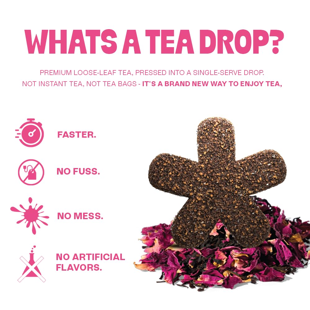 Convenient bagless tea drops