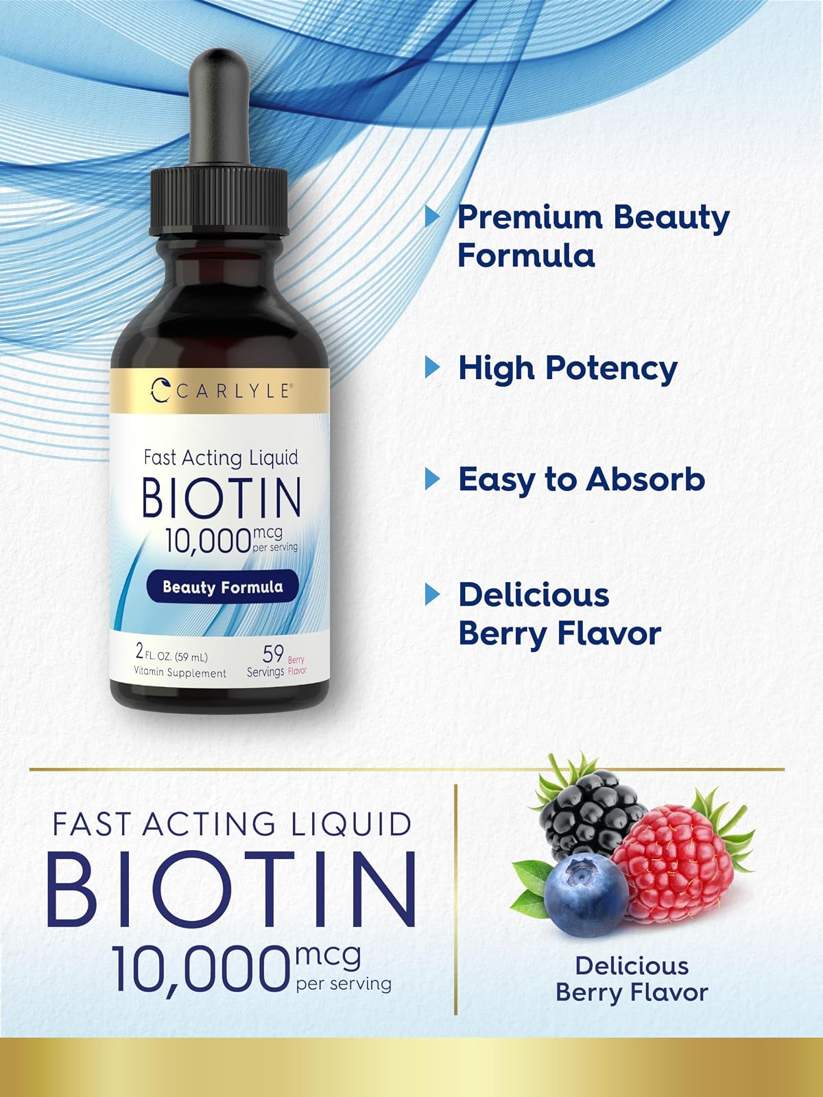 Convenient biotin drops for daily use