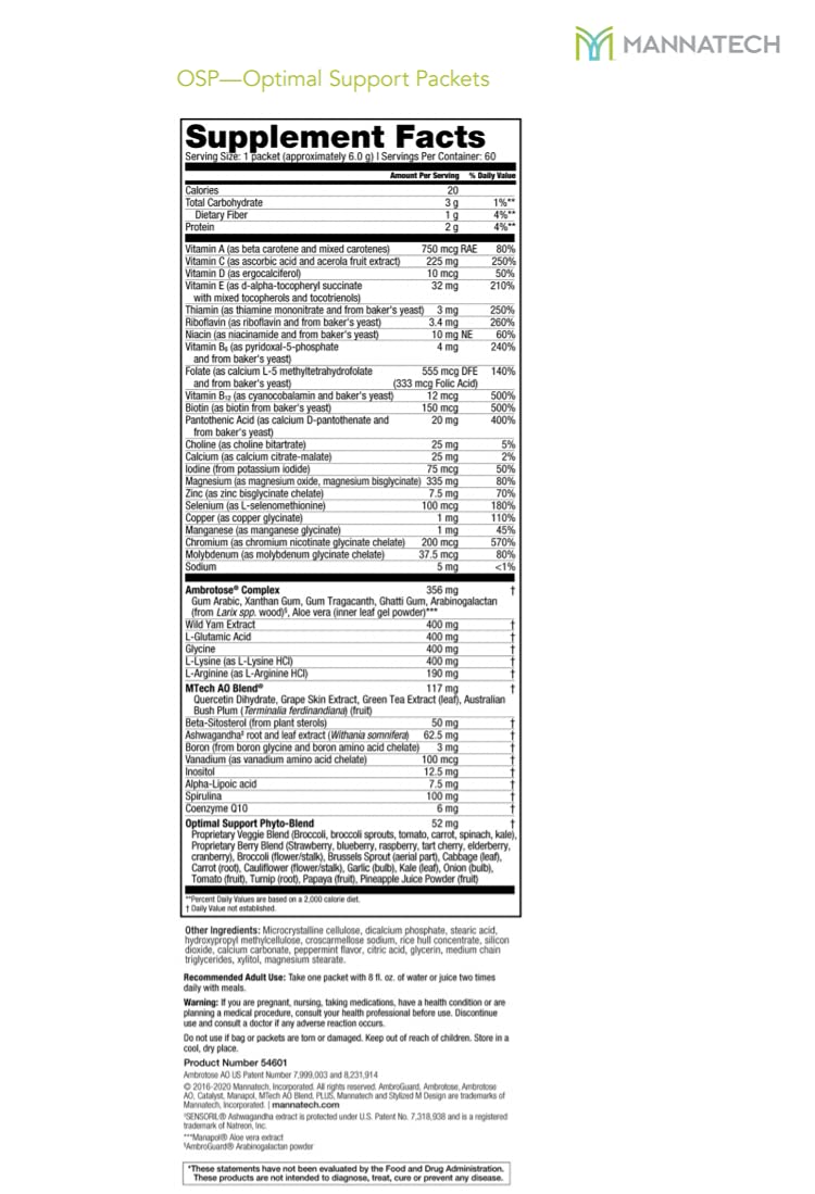 convenient blended vitamin daily packs