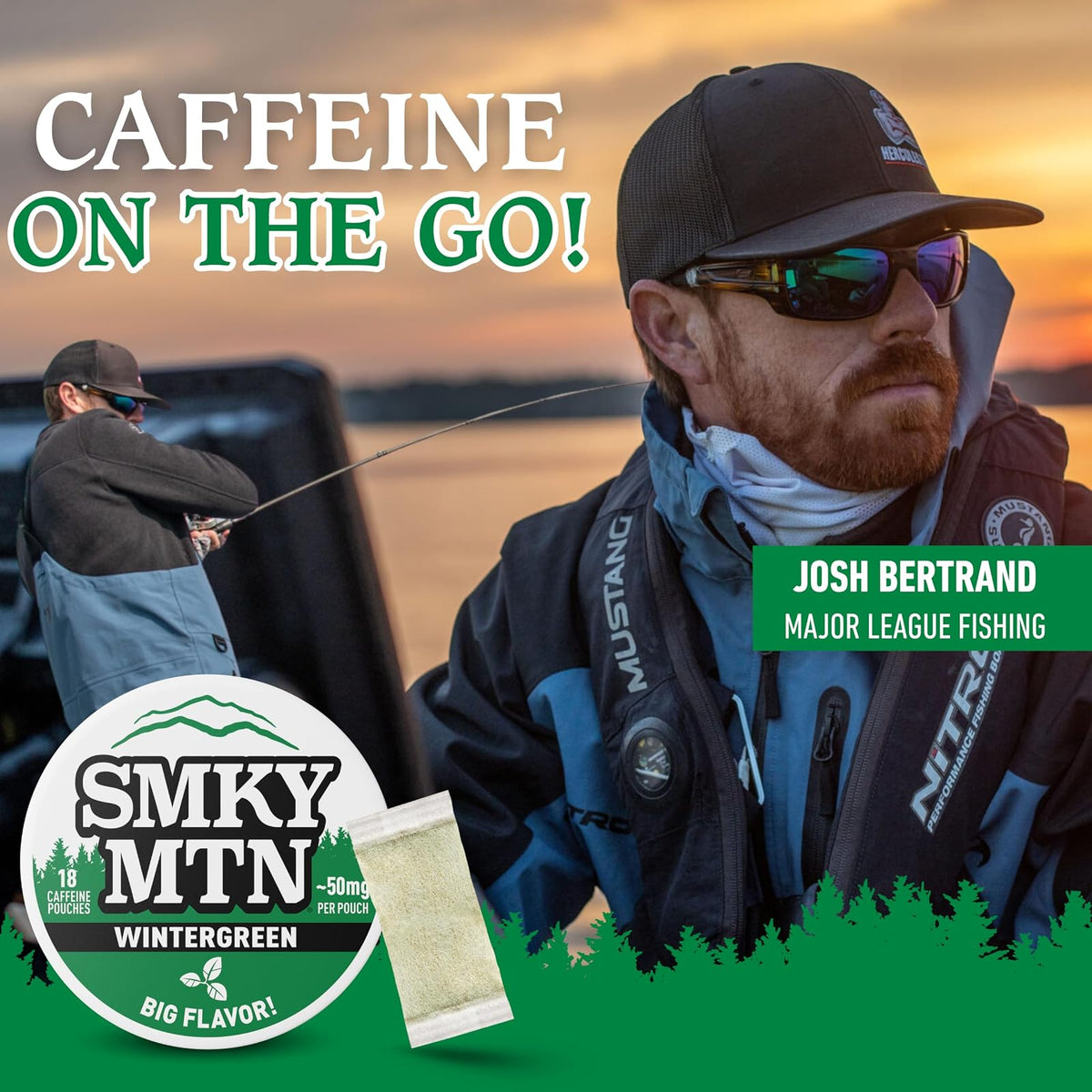 Convenient caffeinated pouches for athletes