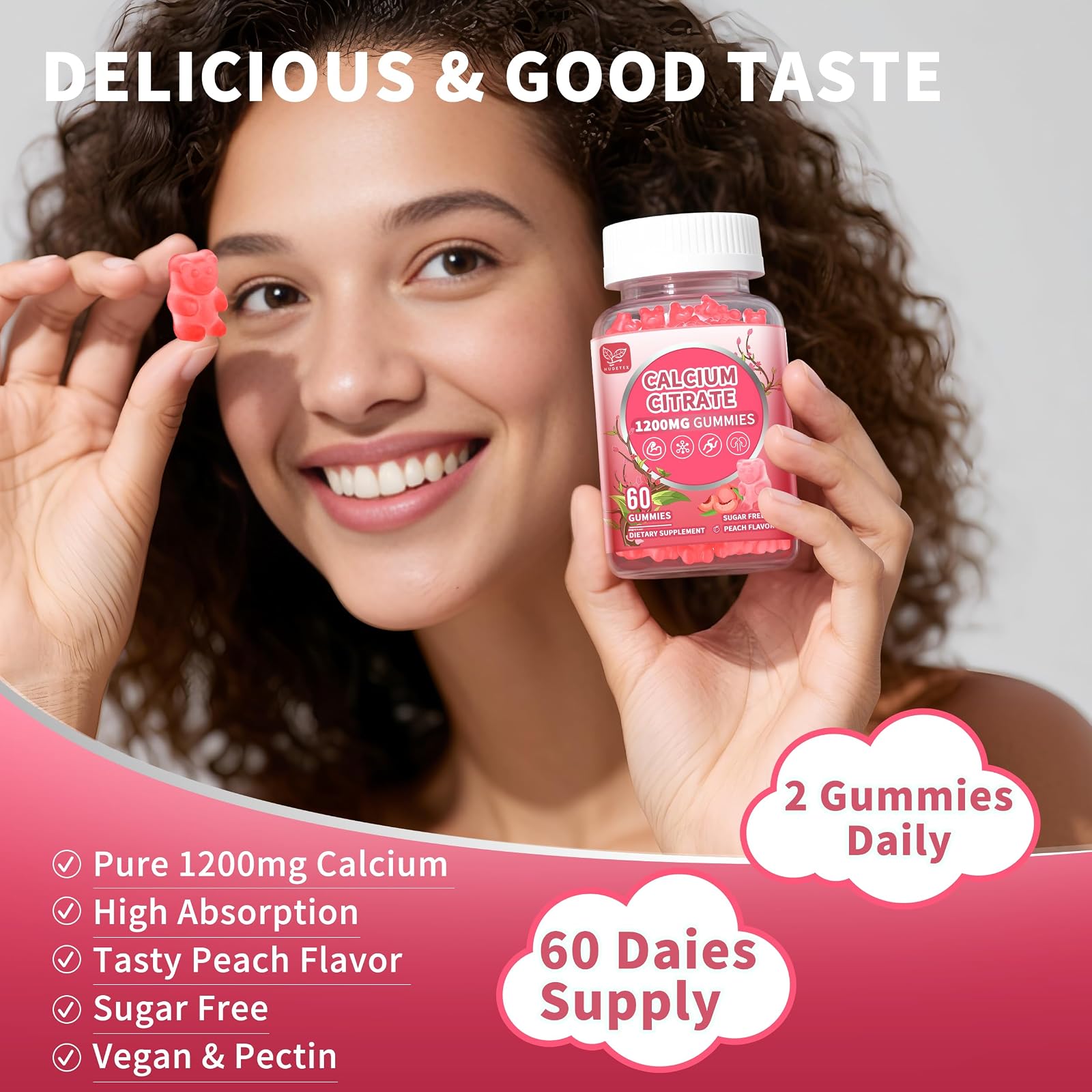 Convenient calcium gummies for on-the-go nutrition