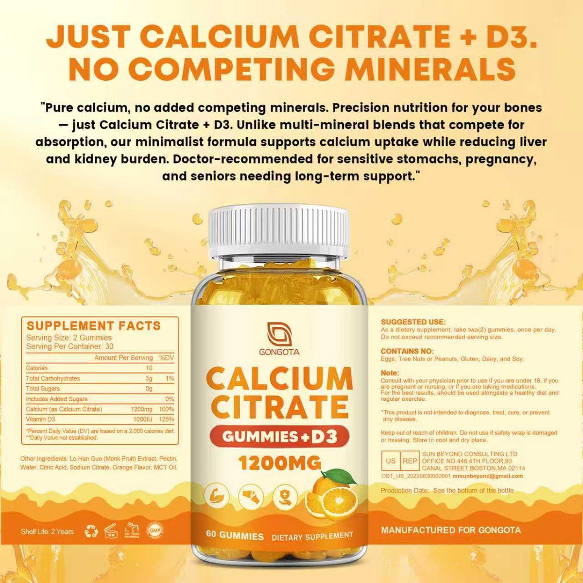 Convenient calcium supplement for adults