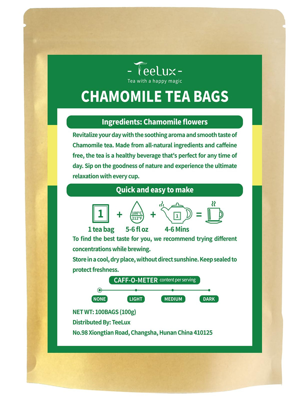 convenient chamomile tea bags for travel