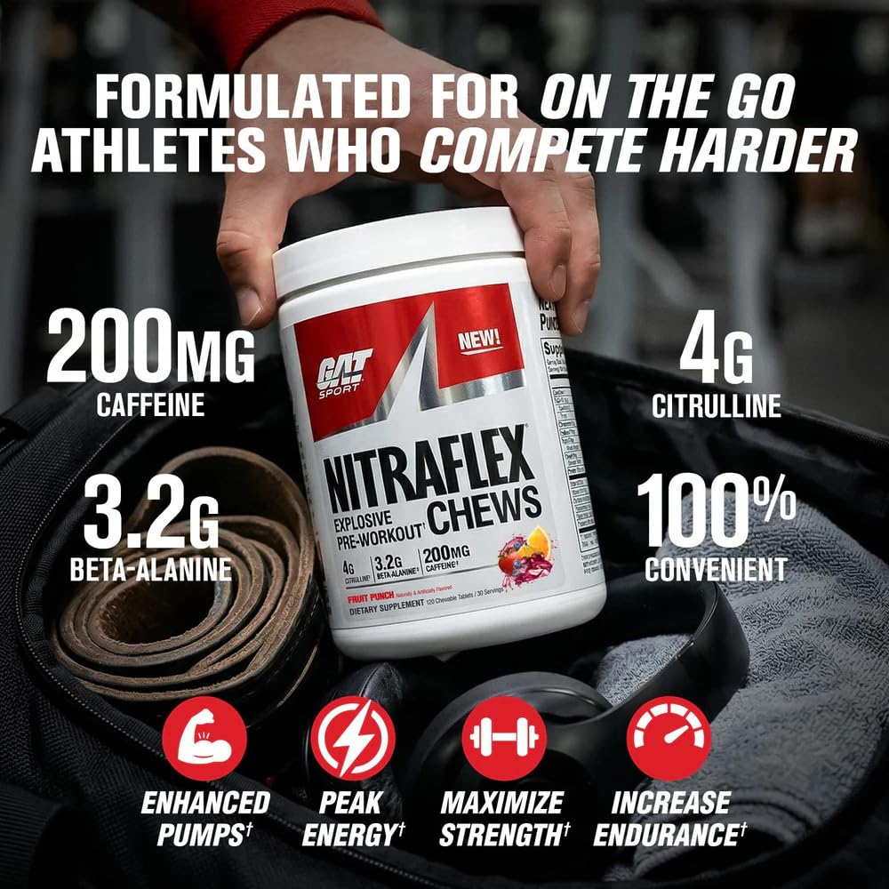 Convenient chewable pre-workout tablets