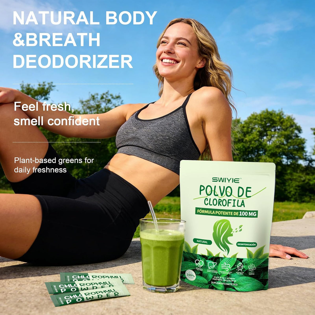 convenient chlorophyll powder servings