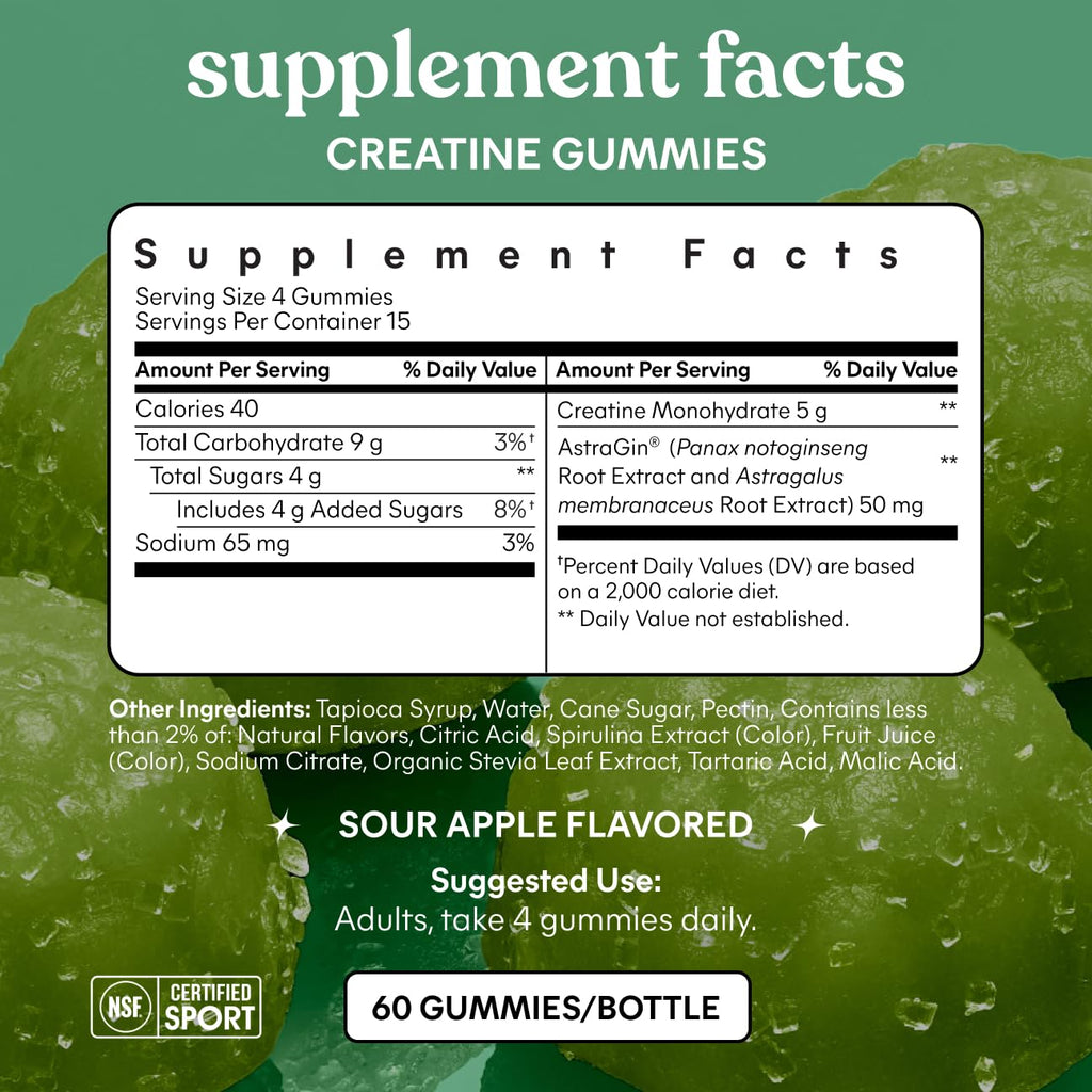 Convenient creatine gummies on-the-go