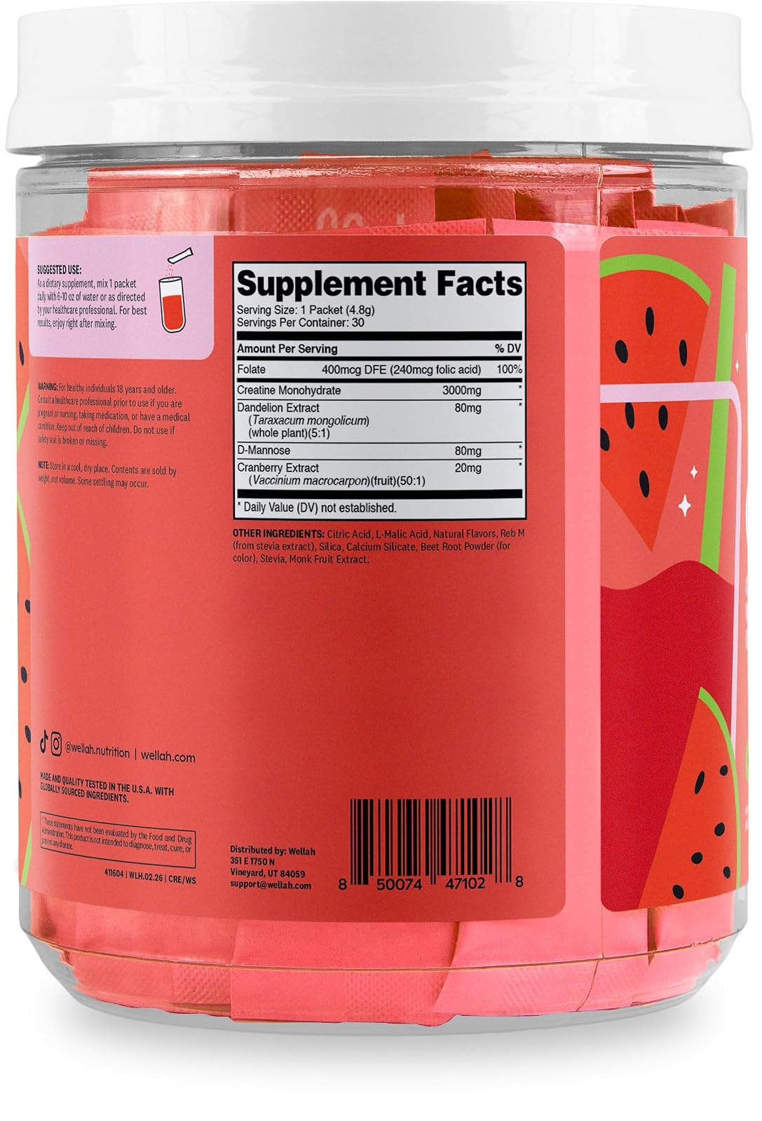 Convenient creatine packs for active women