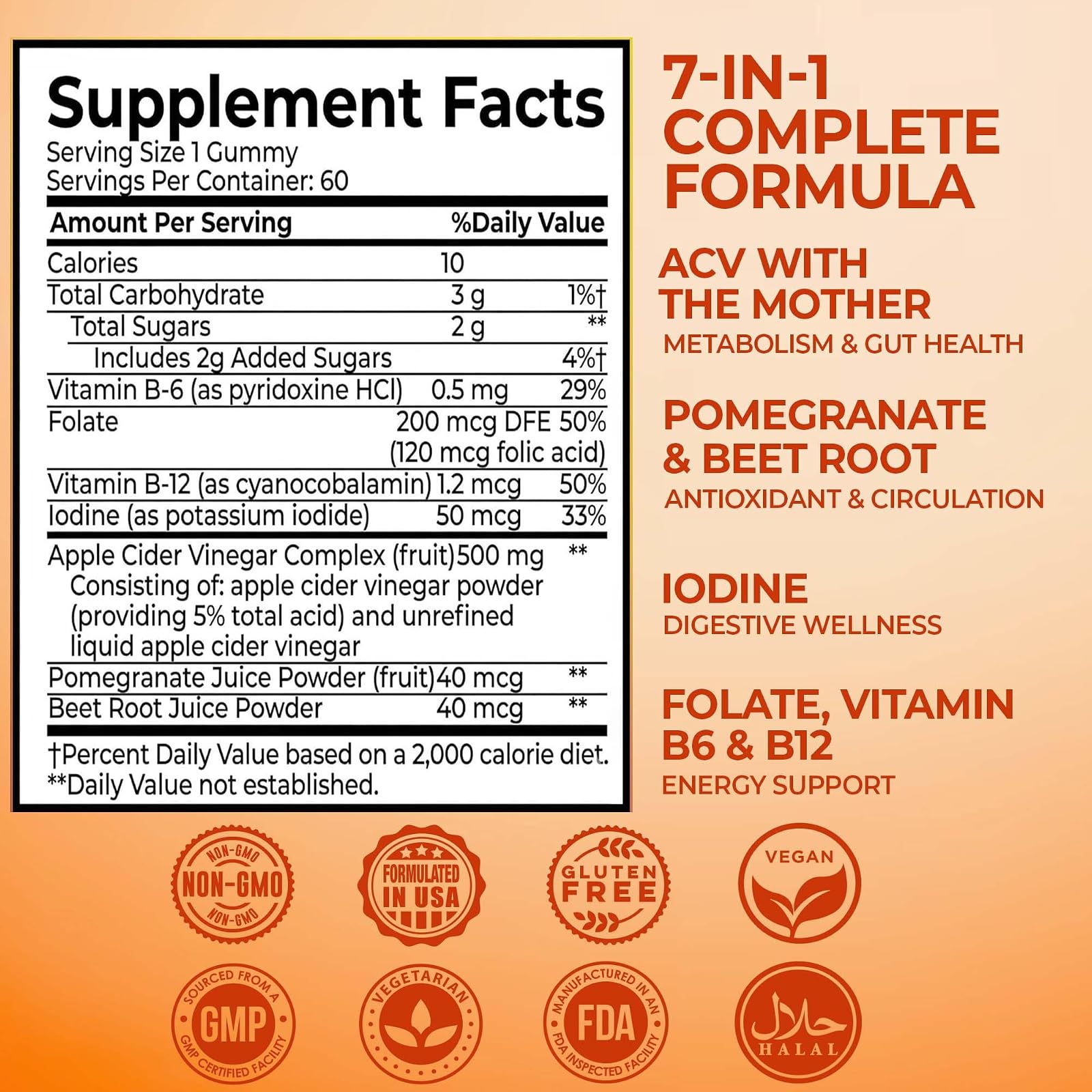 Convenient daily apple cider gummies