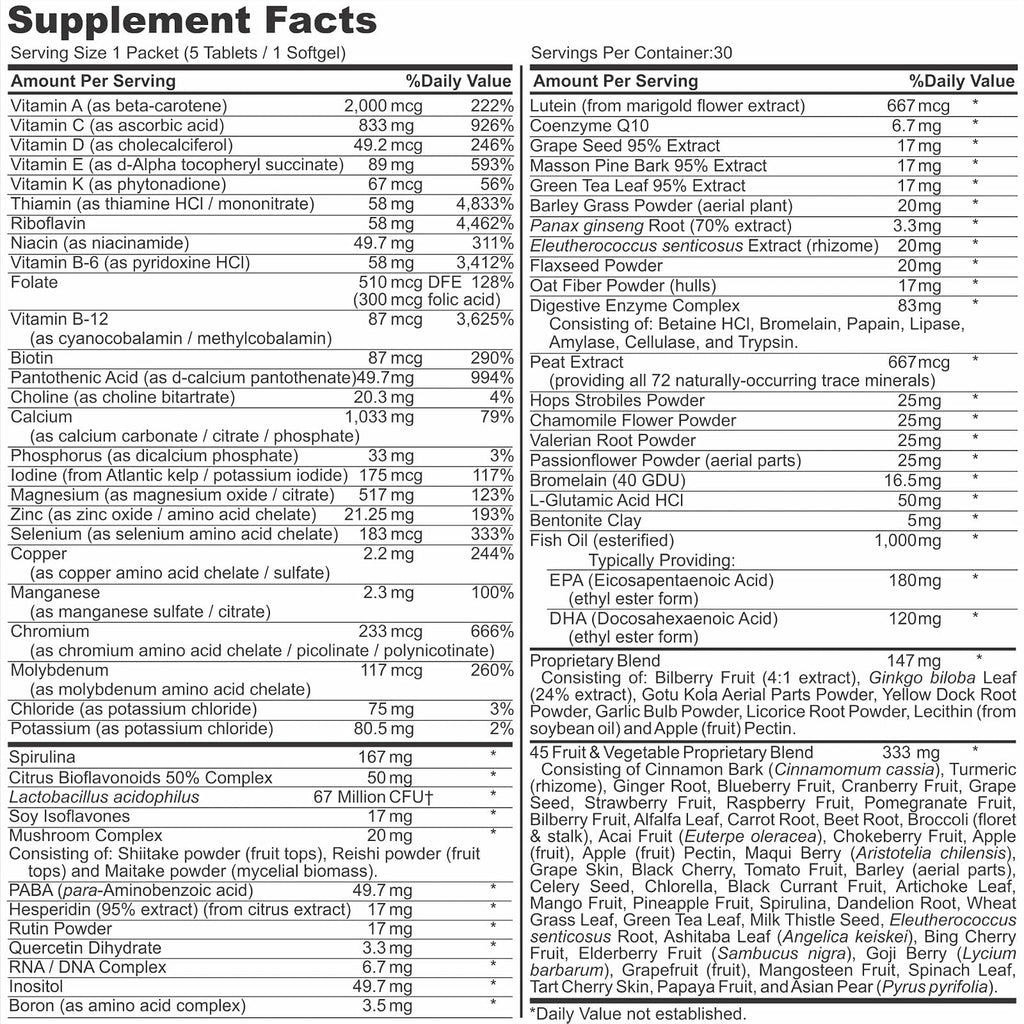 convenient daily multivitamin packets
