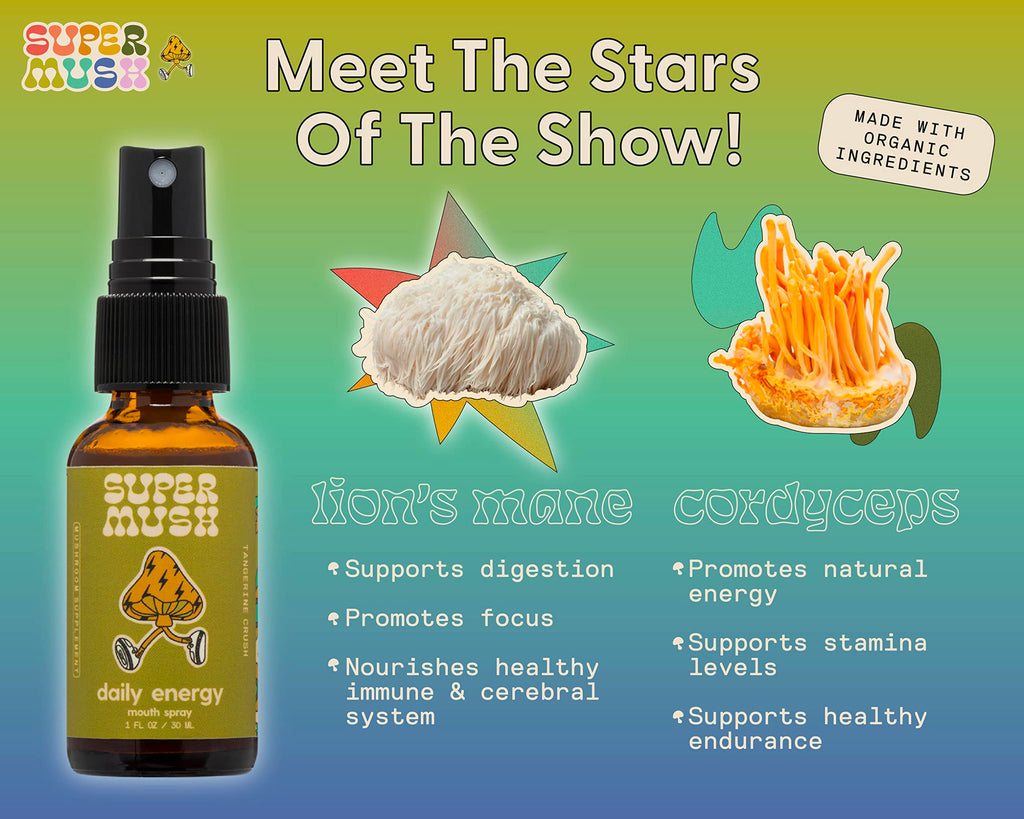 Convenient daily mushroom energy spray