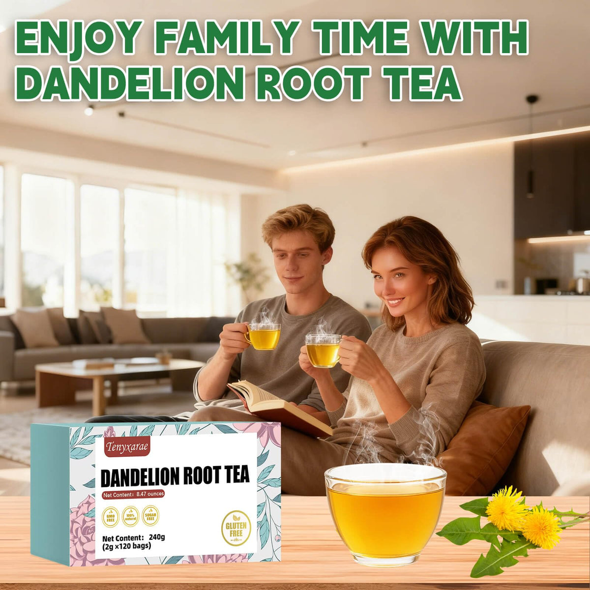 Convenient dandelion tea bags for brewing