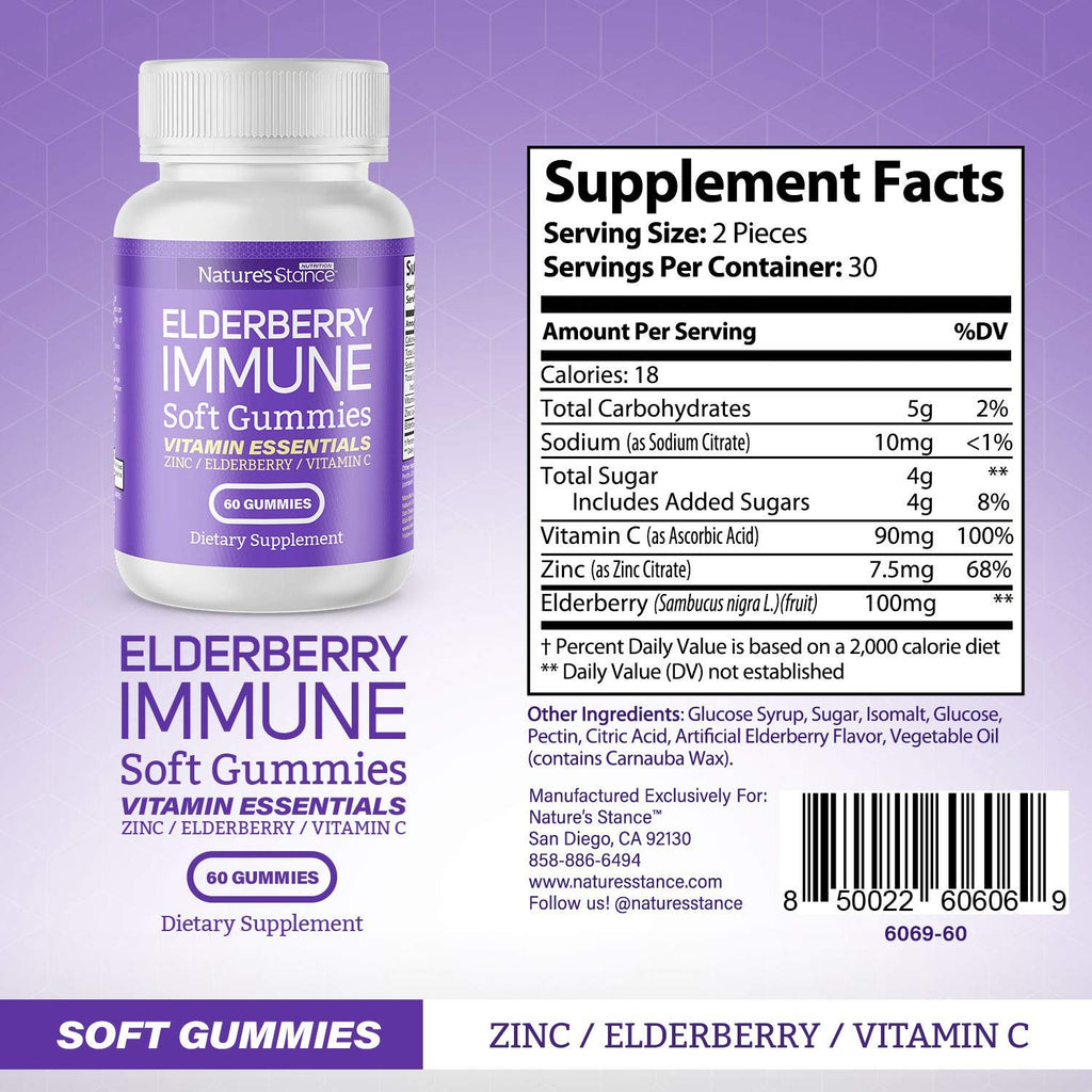 Convenient elderberry gummies for on-the-go