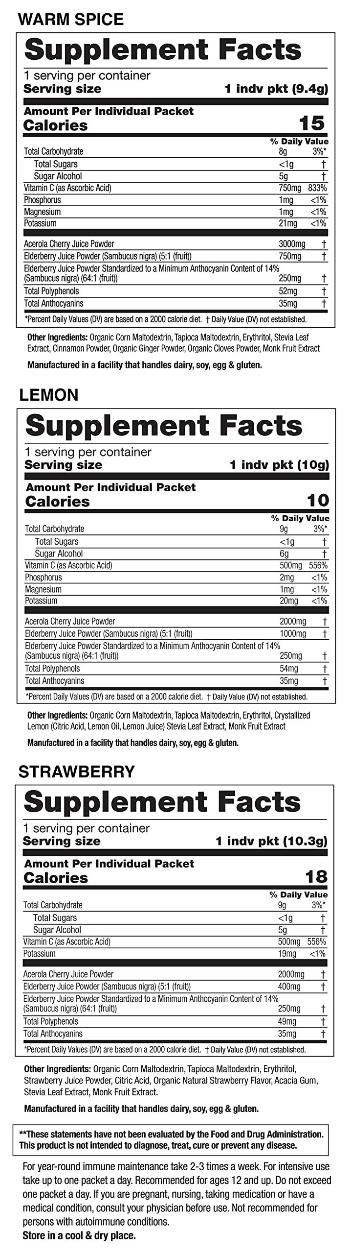 Convenient elderberry stick pack mix