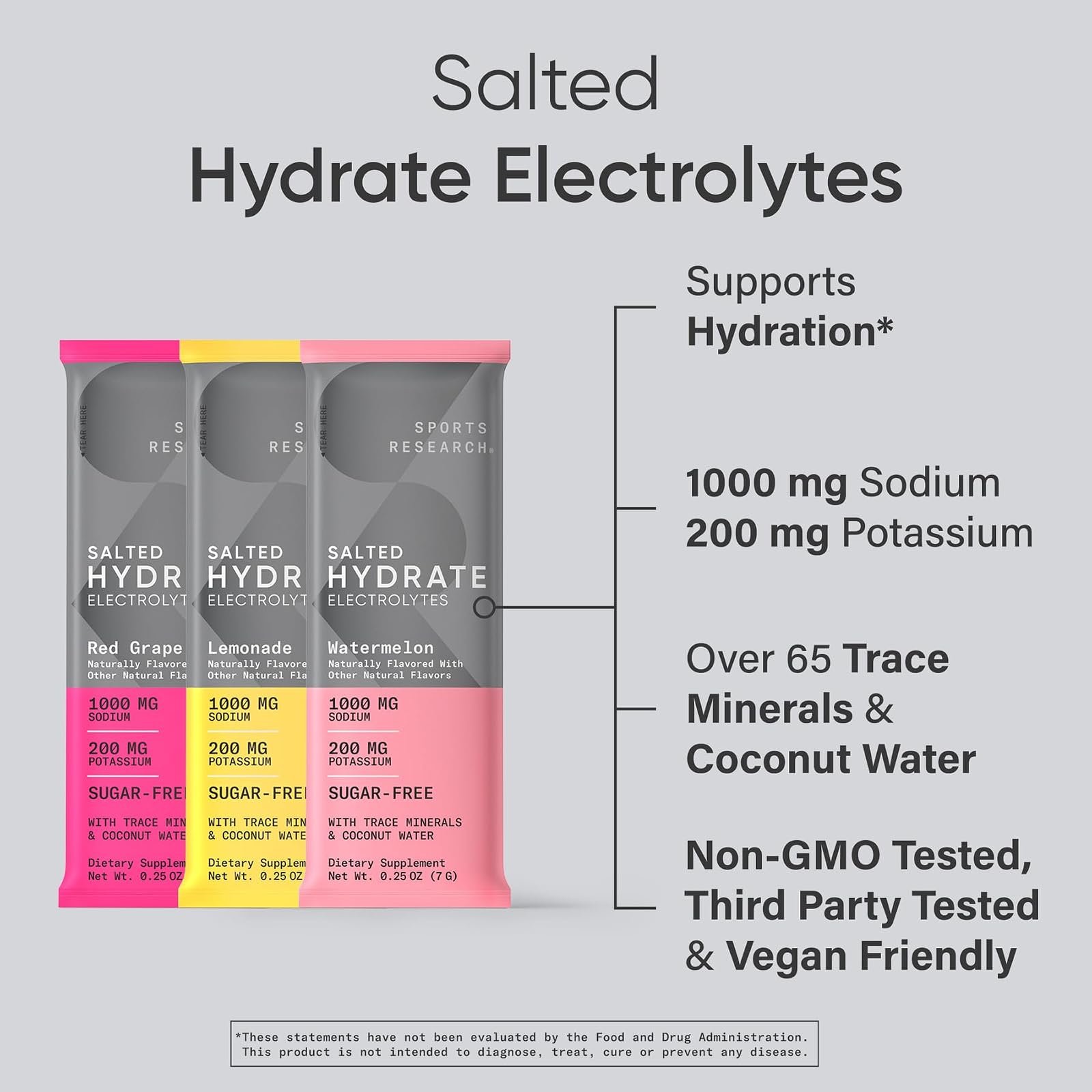 Convenient electrolyte packets for workouts